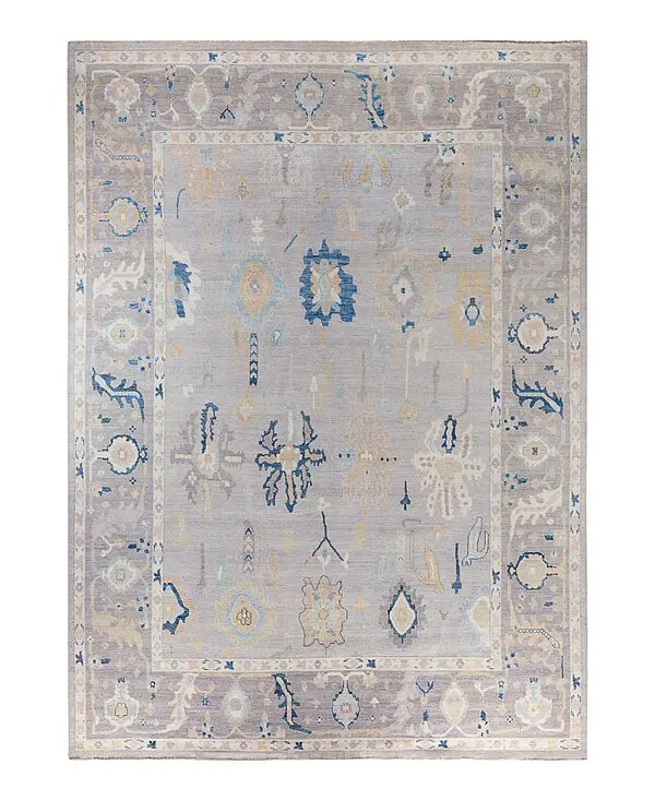 Bloomingdale'S Colorful Oushak M1945 Area Rug, 10' X 13'8 - Gray