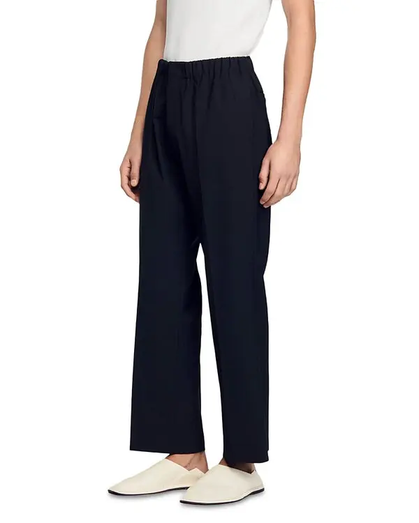 Sandro Wide Leg Trousers - Black