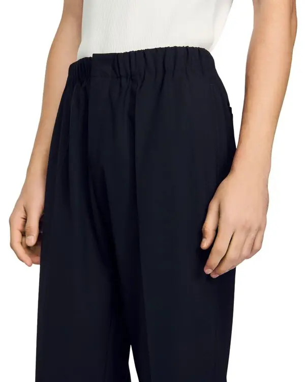Sandro Wide Leg Trousers - Black