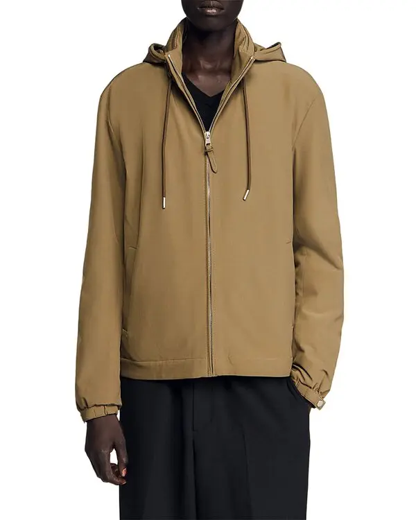Sandro Zip Hooded Jacket - Caramel