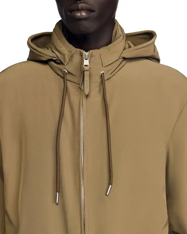 Sandro Zip Hooded Jacket - Caramel