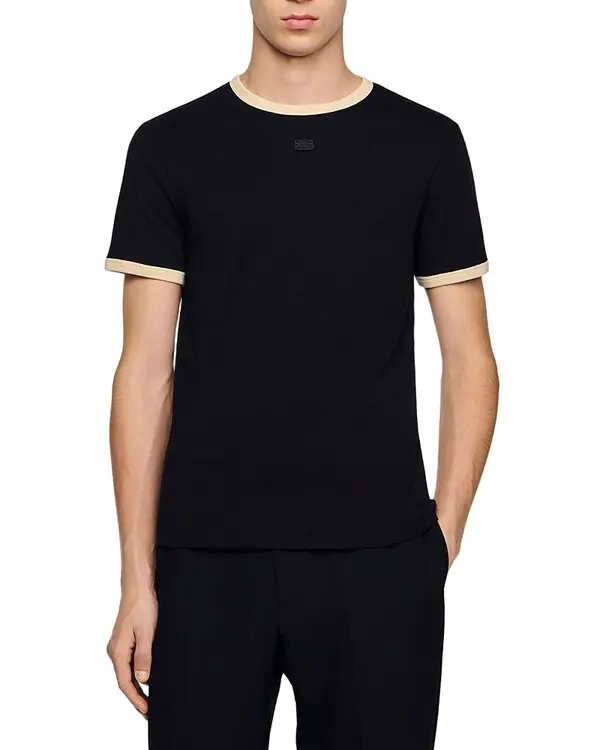 Sandro Logo Ringer Tee - Black