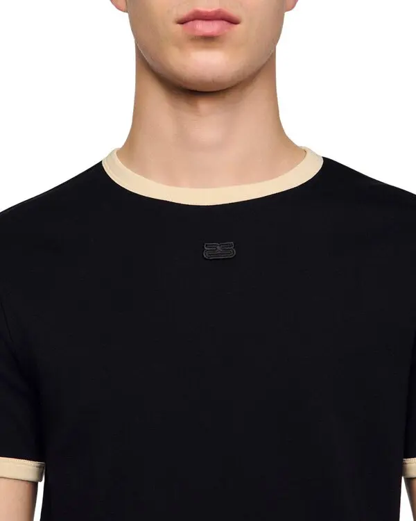 Sandro Logo Ringer Tee - Black
