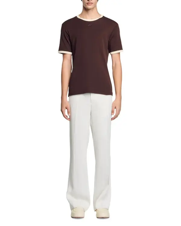 Sandro Logo Ringer Tee - Moka