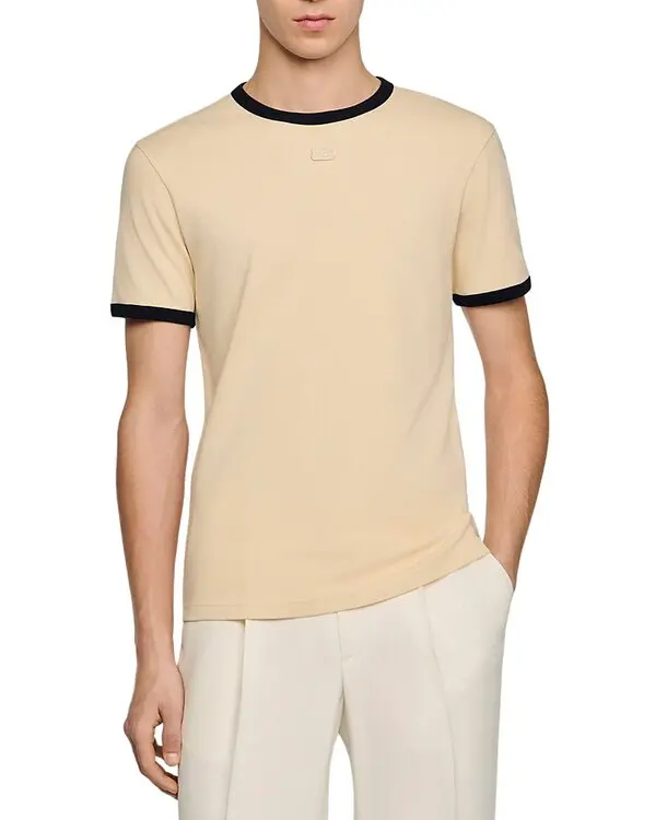 Sandro Logo Ringer Tee - Sand