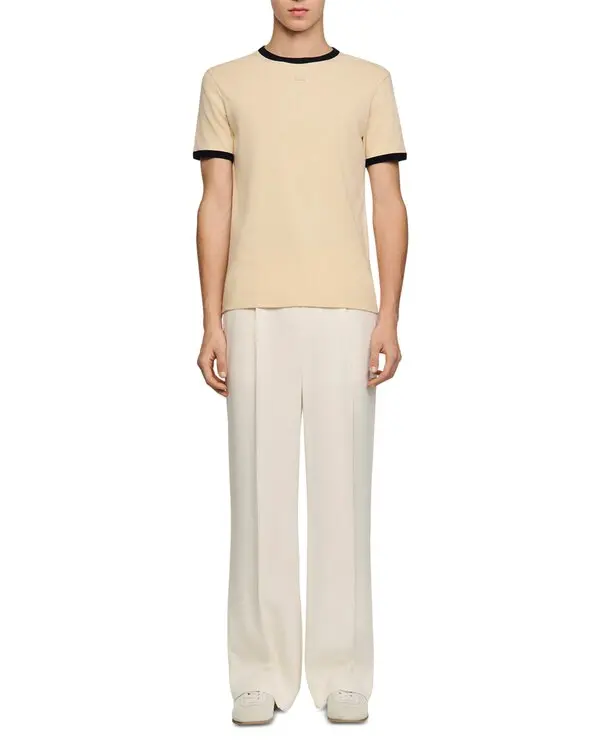 Sandro Logo Ringer Tee - Sand
