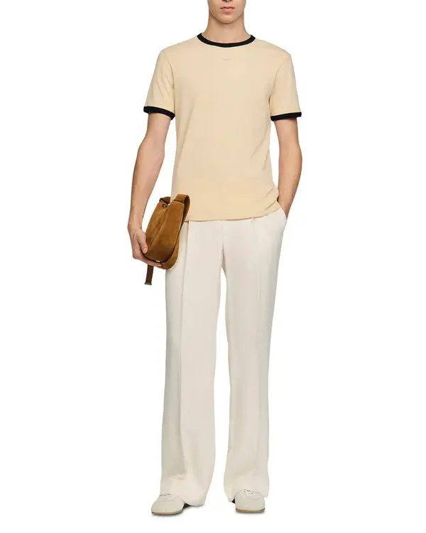 Sandro Logo Ringer Tee - Sand