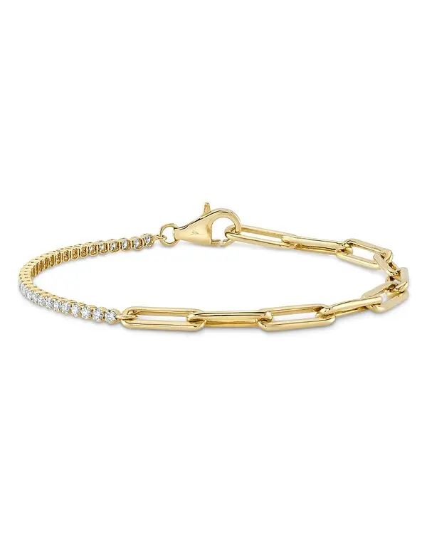 SHY CREATION 14k Colette Diamond Paperclip Link Bracelet - Gold
