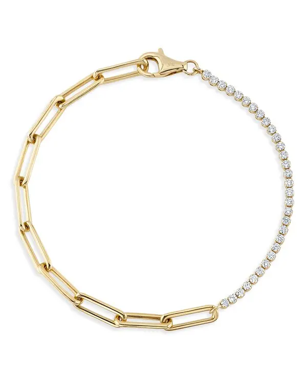 SHY CREATION 14k Colette Diamond Paperclip Link Bracelet