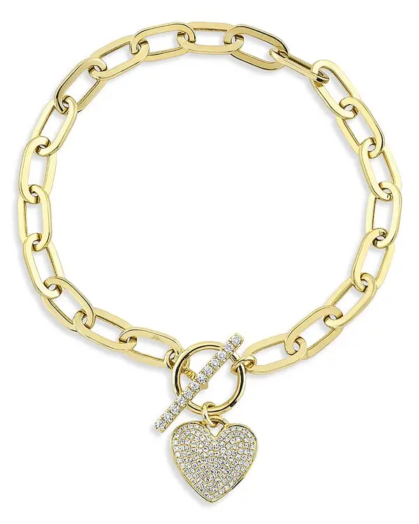 SHY CREATION 14k Colette Diamond Heart Charm Bracelet - Gold