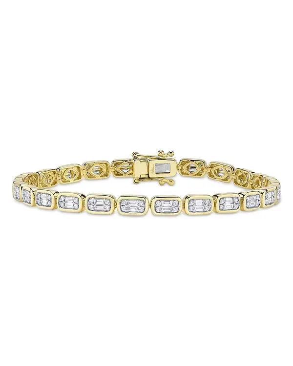 SHY CREATION 14k Yellow Diamond Tennis Bracelet - Gold