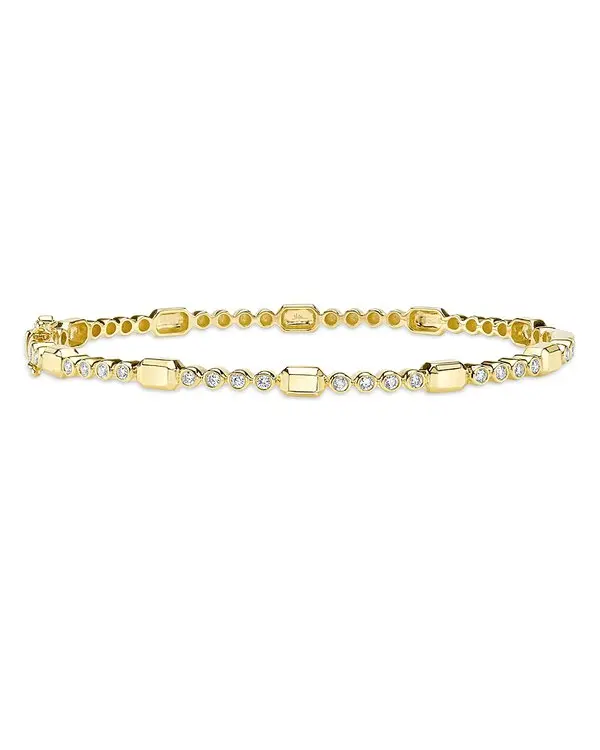 SHY CREATION 14k Yellow Diamond Bangle Bracelet - Gold