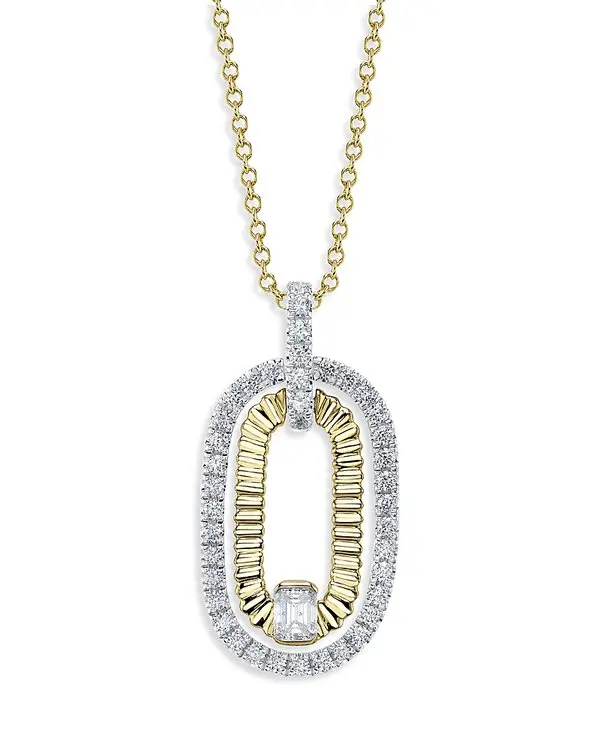 SHY CREATION Kate 14k Diamond Double Link Pendant Necklace - Gold