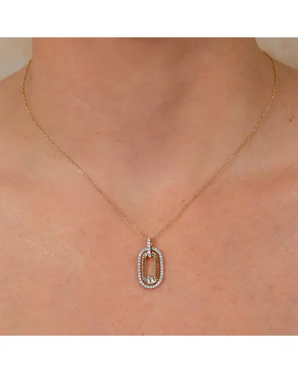 SHY CREATION Kate 14k Diamond Double Link Pendant Necklace