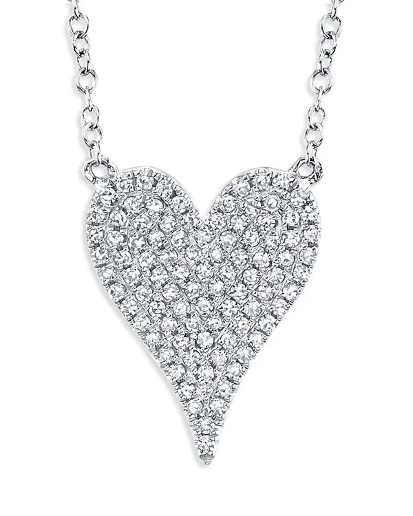 SHY CREATION 14k Gold Diamond Heart Pendant Necklace - White