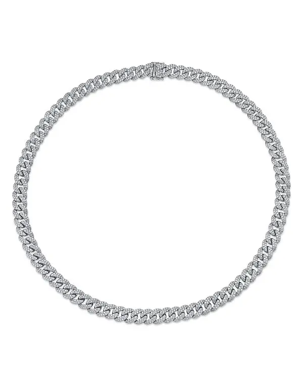 SHY CREATION 14k Gold Diamond Pave Link Necklace - White