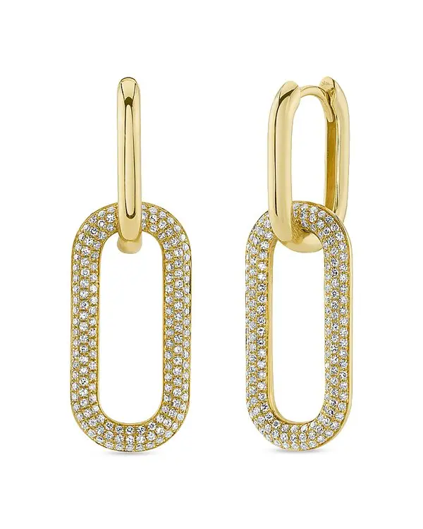 SHY CREATION 14k Yellow Diamond Pave Earrings - Gold