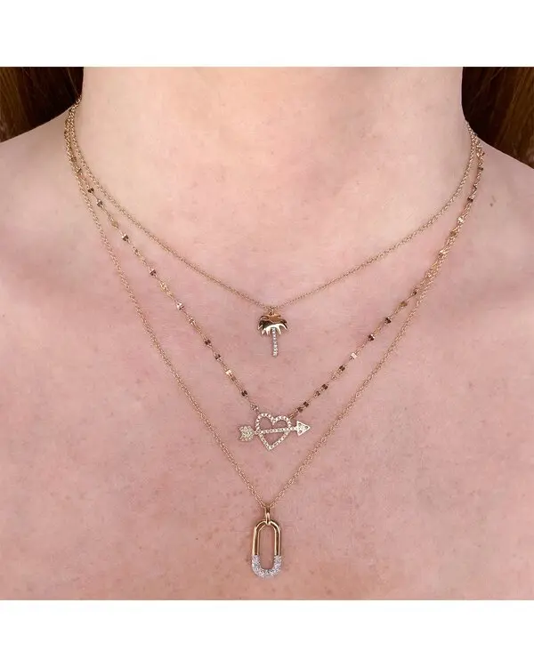 SHY CREATION 14k Diamond Link Pendant Necklace