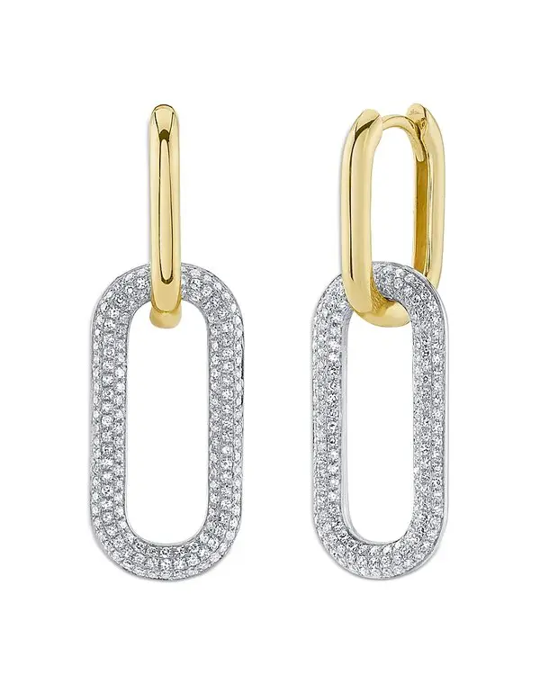 SHY CREATION 14k Diamond Pave Link Earrings - Gold