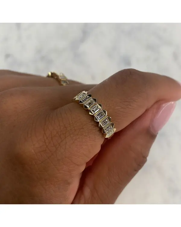 SHY CREATION 14k Yellow Diamond Band