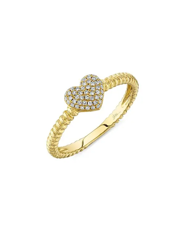 SHY CREATION 14k Yellow Diamond Heart Ring - Gold