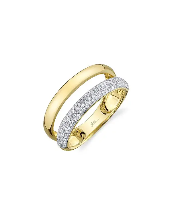 SHY CREATION 14k Diamond Pave Ring - Yellow Gold