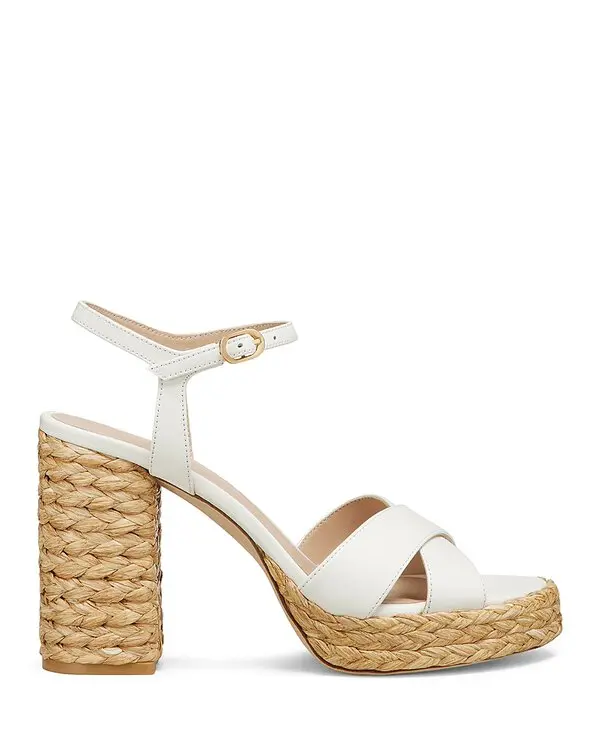 STUART WEITZMAN Dayna Espadrille Platform Sandals - Cream/natural