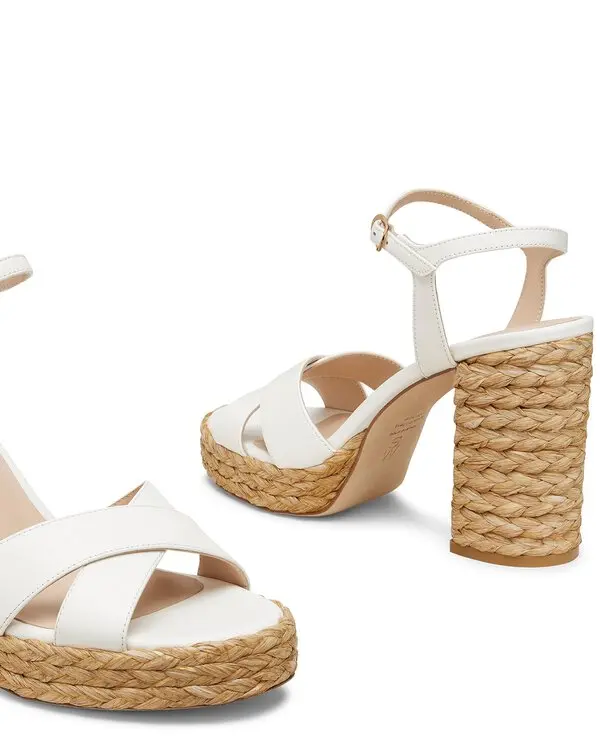 STUART WEITZMAN Dayna Espadrille Platform Sandals - Cream/natural