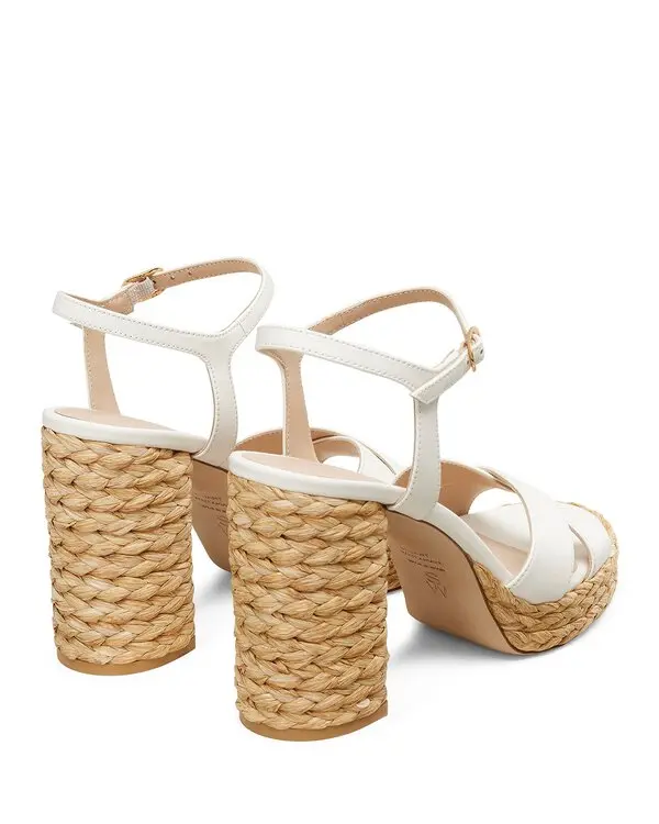 STUART WEITZMAN Dayna Espadrille Platform Sandals - Cream/natural