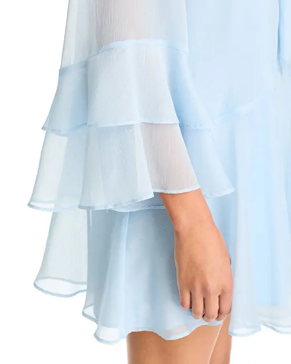 Aqua Ruffle Mini Dress Exclusive