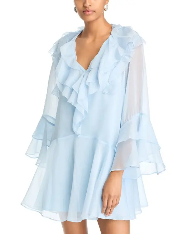 Aqua Ruffle Mini Dress Exclusive