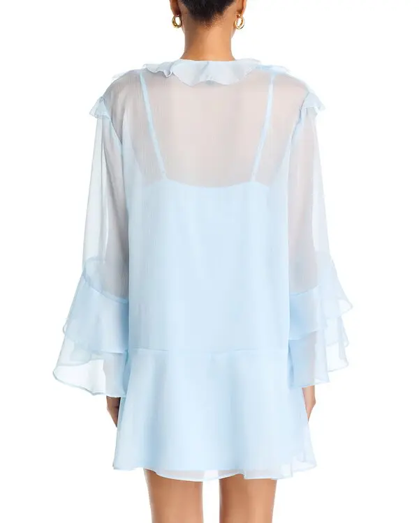 Aqua Ruffle Mini Dress Exclusive