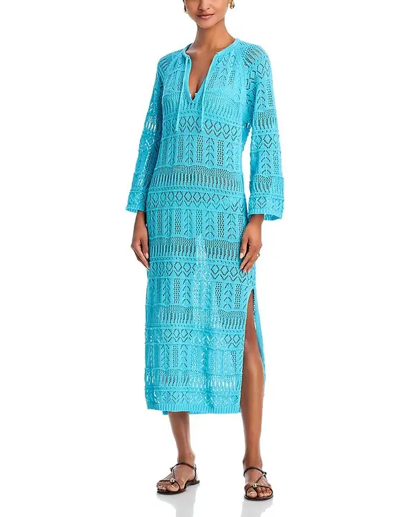 Elan Swim Cover-up Kaftan Exclusive - Turquoise