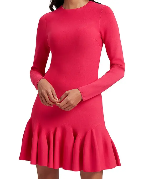 Ted Baker London Loiss Long Sleeve Mini Dress - Fuchsia