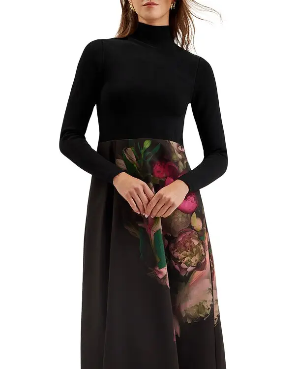 Ted Baker London Asnes Floral Mixed Media Dress