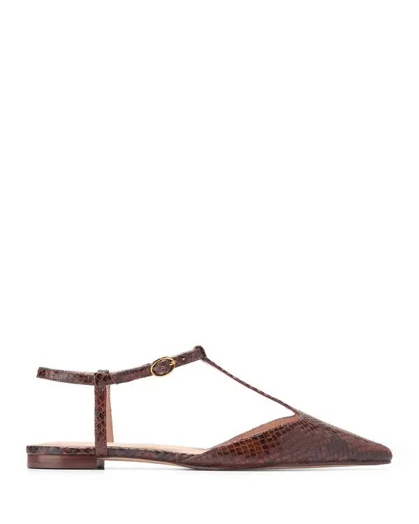 Cole Haan T-strap Leather Ballet Flats