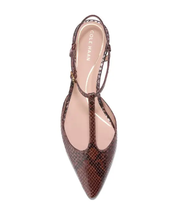 Cole Haan T-strap Leather Ballet Flats