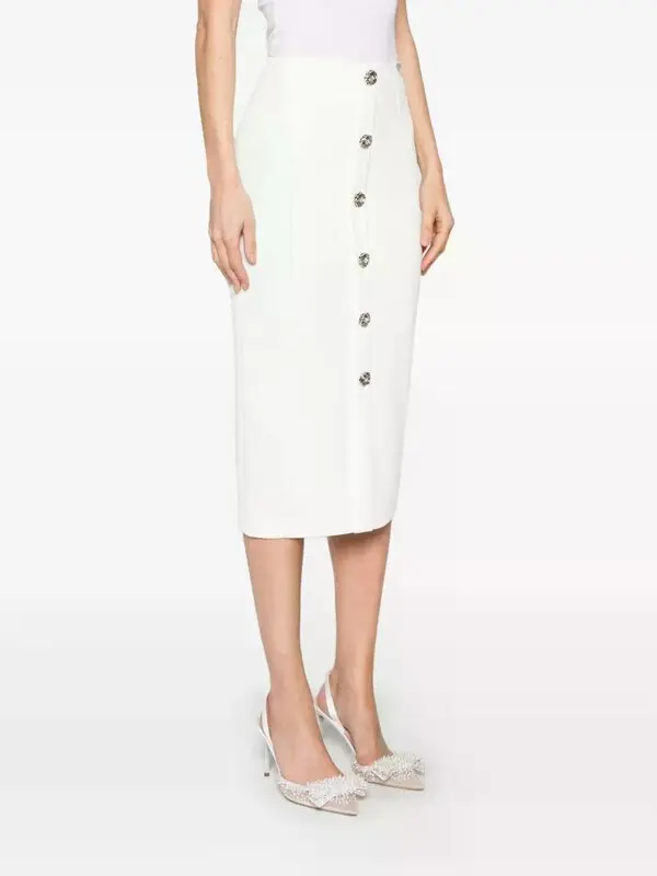 NISSA Floral-buttons Midi Skirt