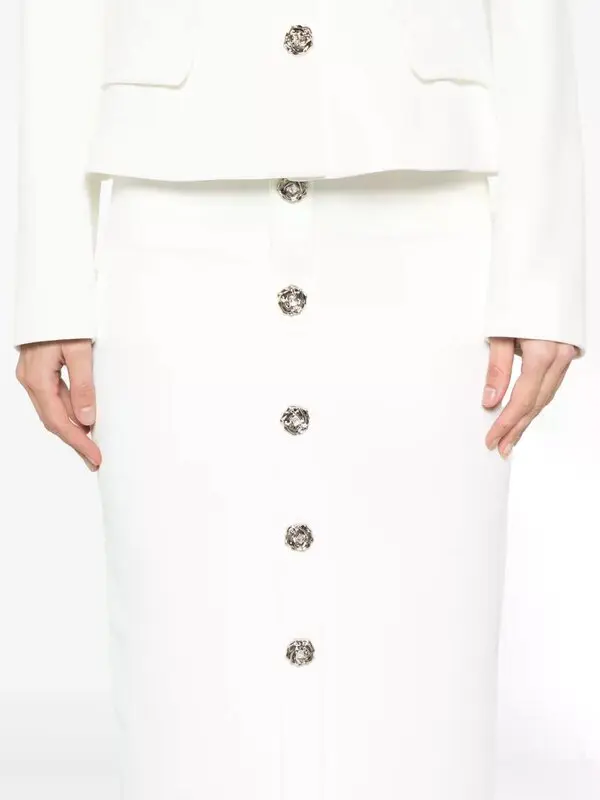NISSA Floral-buttons Midi Skirt