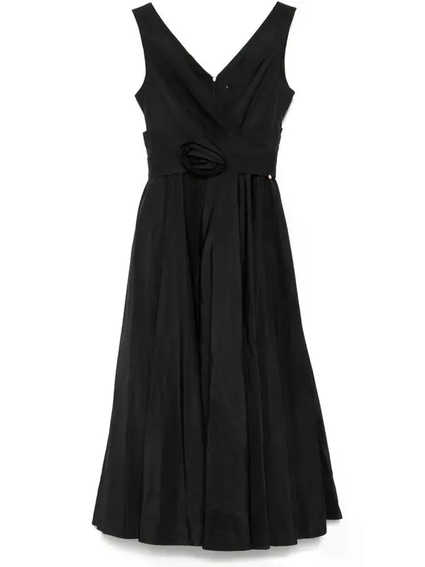 NISSA Sleeveless Midi Dress - Black