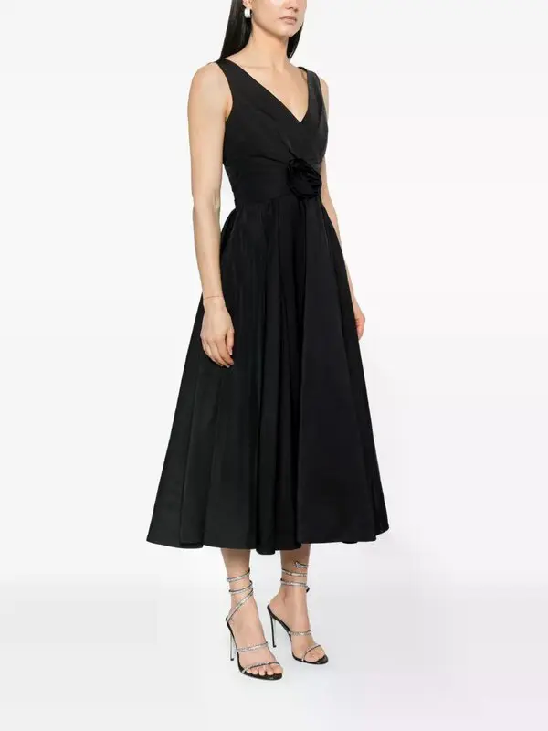 NISSA Sleeveless Midi Dress - Black
