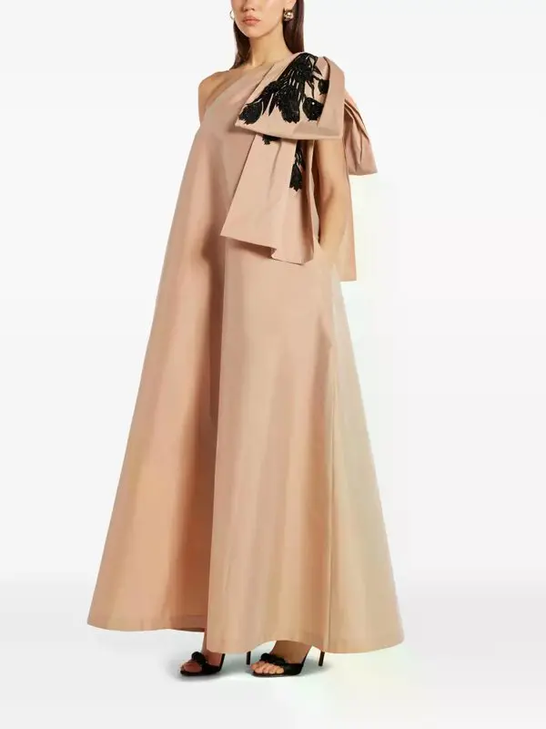 Bernadette Floral-embroidered Maxi Dress - Neutrals