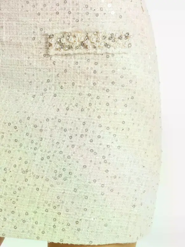 LoveShackFancy Faux-pearl Embellished Mini Skirt