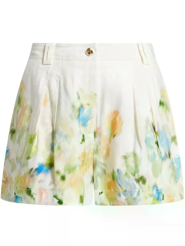 Aje Linen-blend Floral Print Shorts