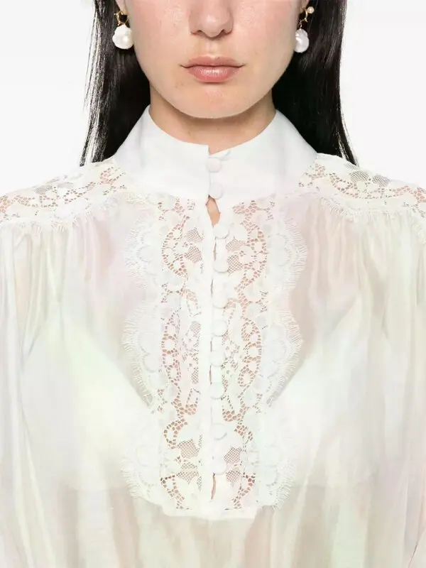 NISSA Lace-detailed Blouse
