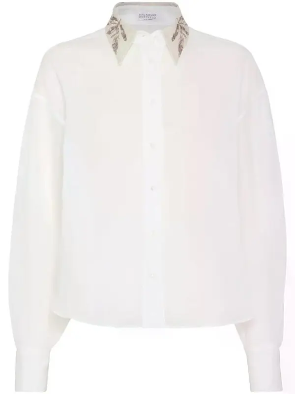 Brunello Cucinelli Flora Embroidered Shirt