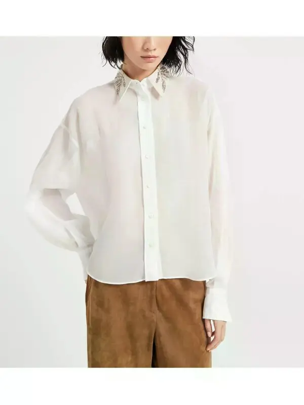 Brunello Cucinelli Flora Embroidered Shirt