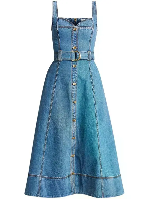 knee length dresses for ladies Zella Denim Midi Dress