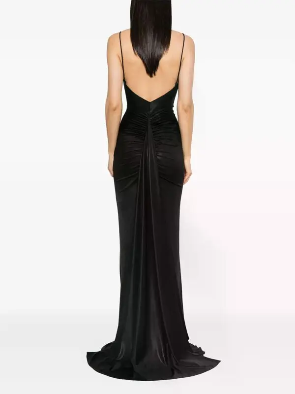NISSA Bow-detailed Maxi Dress - Black
