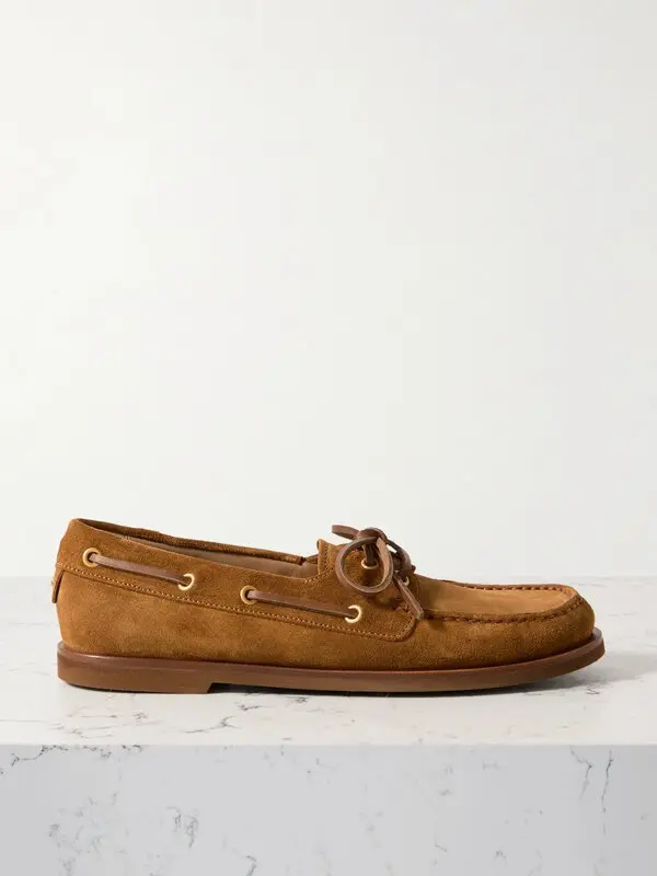GIANVITO ROSSI Suede Boat Shoes - Brown